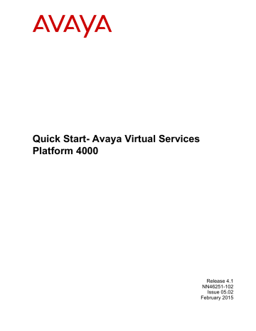 Avaya Virtual Services Platform 4000 Quick Start Guide | Manualzz