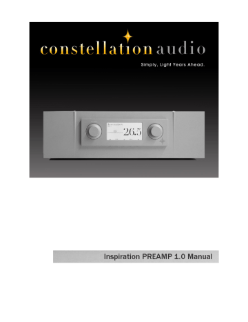 Constellation audio Inspiration PREAMP 1.0 User manual | Manualzz