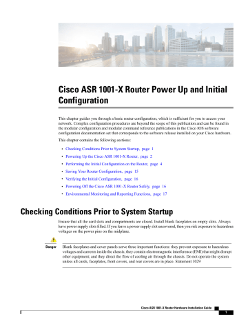 Cisco ASR 1001-X Router Hardware Installation Guide | Manualzz
