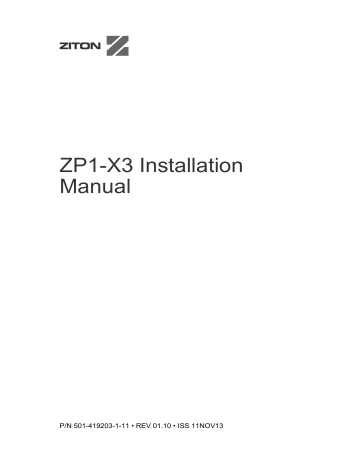 Ziton ZP1-X3 Installation manual | Manualzz