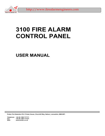 Protec 3100 Fire Alarm Control Panel User Manual | Manualzz