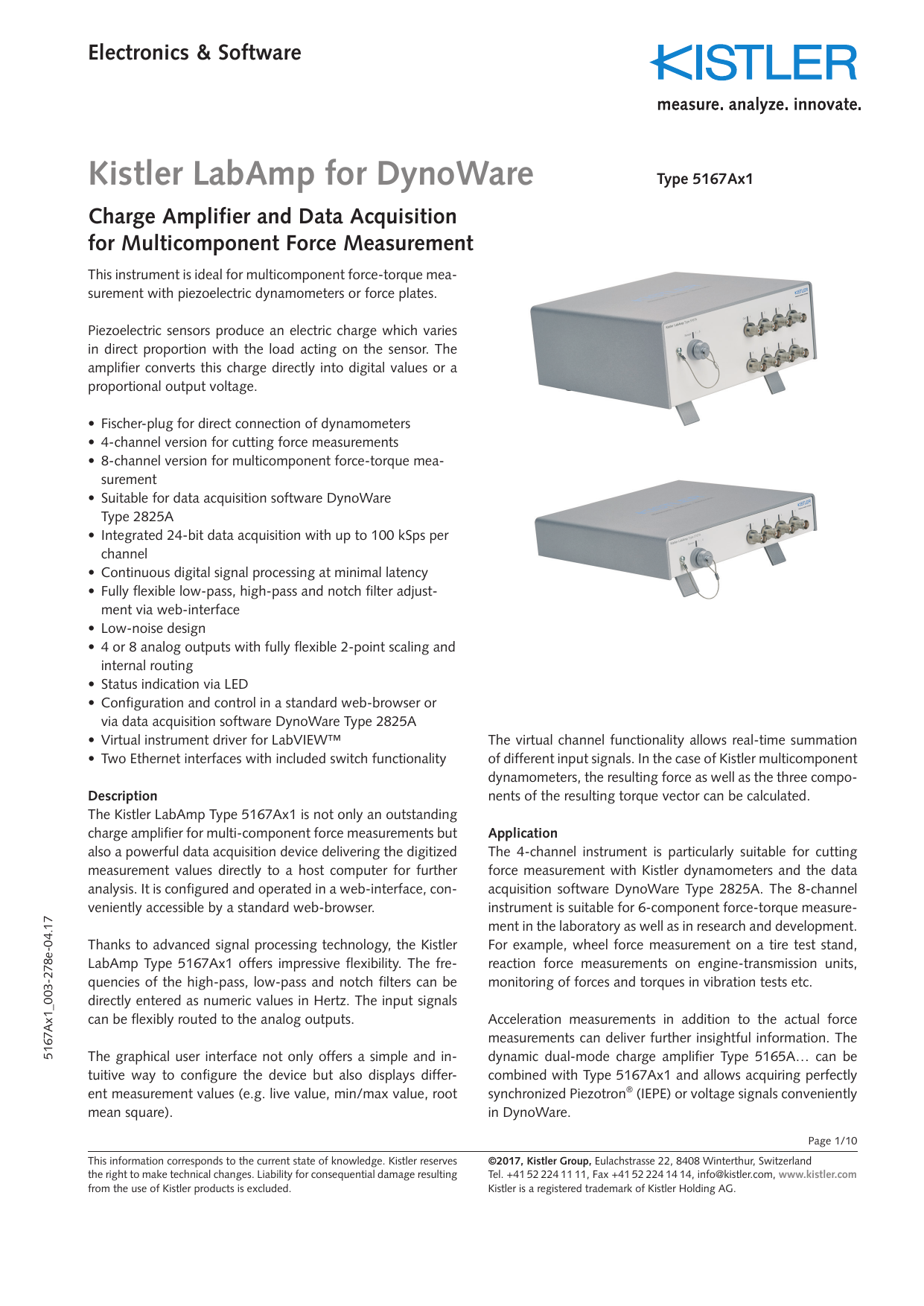 Kistler charge amplifier time constant calculator