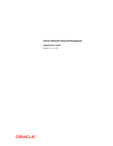 Oracle Hyperion Financial Management Administrator's Guide | Manualzz