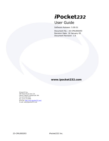 Precidia ipocket232 User manual | Manualzz