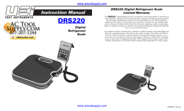 Refrigerant scale DRS 220 Instruction Manual | Manualzz