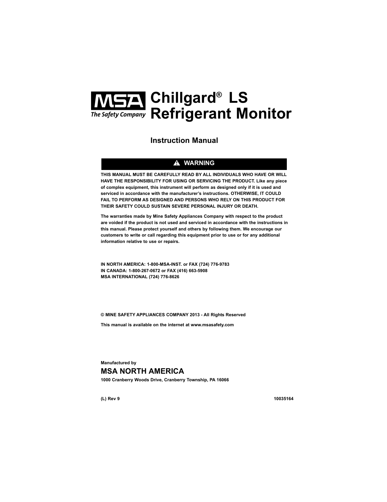 MSA Chillgard LS Instruction manual | Manualzz