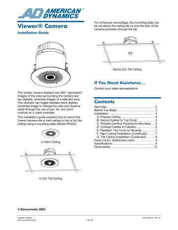 Viewer Camera RH2x2 Installation Guide | Manualzz
