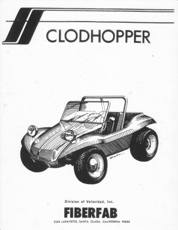 Fiberfab Clodhopper Dune Buggy Instructions | Manualzz