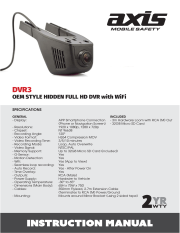Axis DVR3 Instruction manual | Manualzz