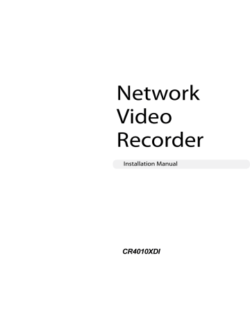 Costar XDi 10 Series Recorder Installation manual | Manualzz