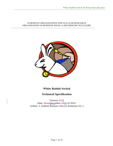 White Rabbit Switch Technical Specification | Manualzz