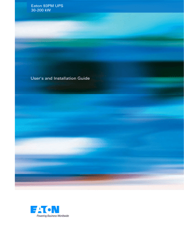 Eaton 93PM 30-200 kW User's and Installation Guide | Manualzz