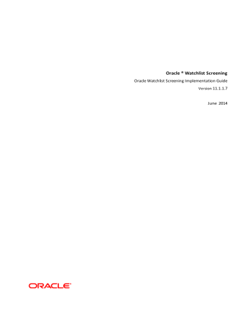 Oracle Watchlist Screening Implementation Guide | Manualzz