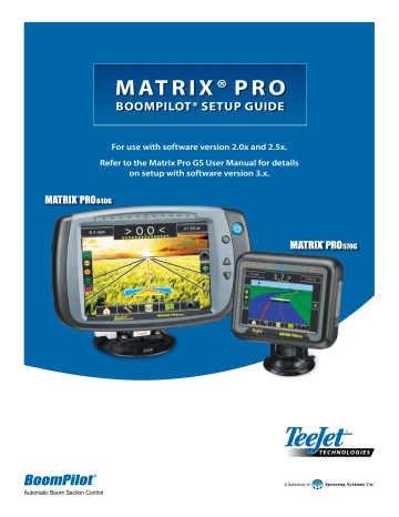 TeeJet MatrixPro/BoomPilot Setup Guide | Manualzz