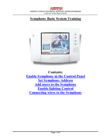 ADEMCO GROUP Symphony Keypad User Guide | Manualzz