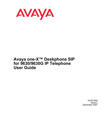 Avaya 9630G, 9630 IP phones User Guide | Manualzz