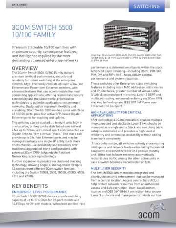 3com Switch 5500-EI PWR 28-Port Datasheet | Manualzz