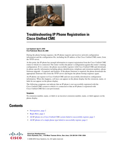 Troubleshooting IP Phone Registration in Cisco Unified CME | Manualzz