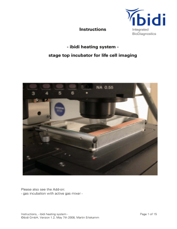 ibidi Heating System Stage Top Incubator Instructions | Manualzz