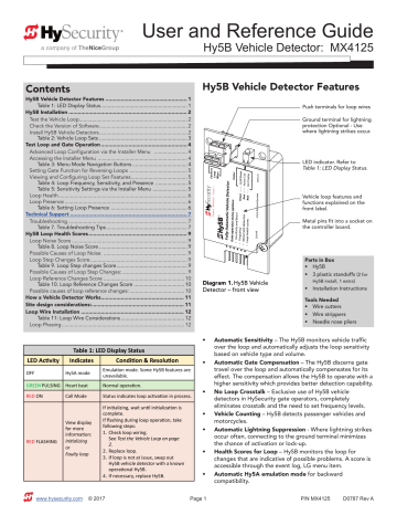 HySecurity Hy5B User Guide | Manualzz