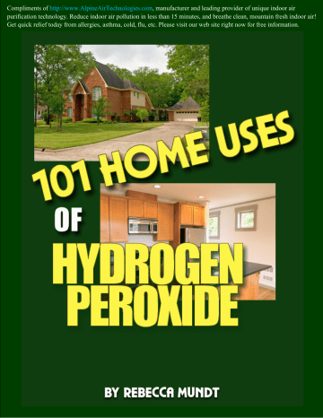 Hydrogen Peroxide Guide for Home Uses | Manualzz