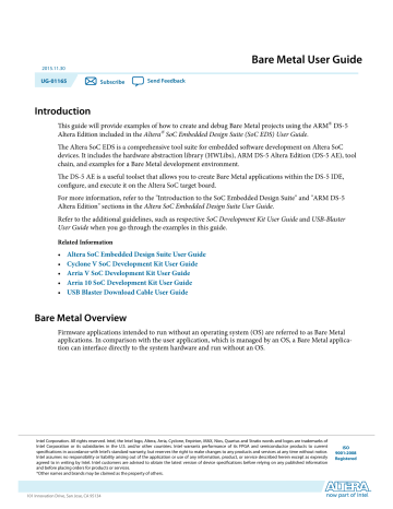 Altera Bare Metal User Guide | Manualzz