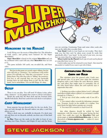 Munchkin Super Munchkin Rules | Manualzz