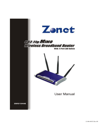 Zonet ZSR3104 WE Wireless Broadband Router User Manual | Manualzz