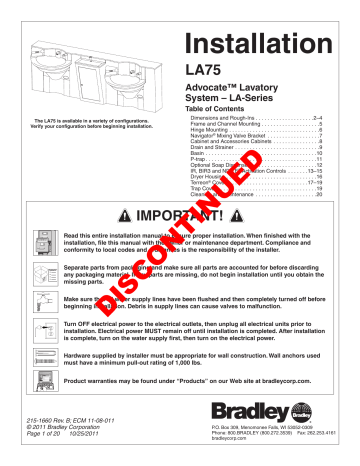 LA75 Lavatory System Installation Guide | Manualzz