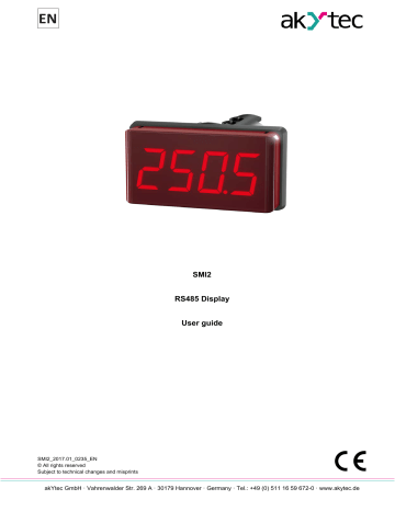 RS485 Display SMI2 User Guide | Manualzz