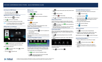 Mitel MiVoice Conference/Video Phone - Quick Reference Guide | Manualzz