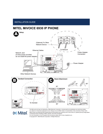 Mitel MiVoice 6930 IP Phone Installation Guide | Manualzz