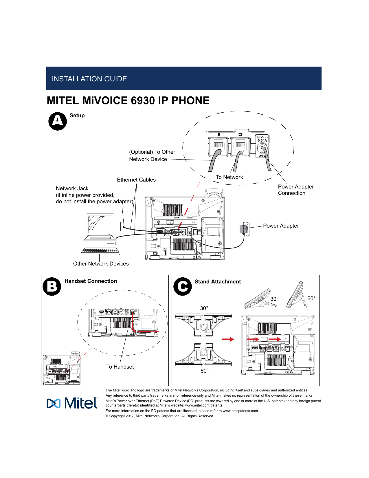 Mitel MiVoice 6930 IP Phone Installation Guide | Manualzz