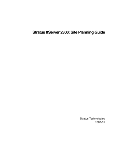 Stratus ftServer 2300 Site Planning Guide | Manualzz