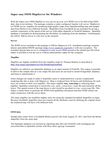 Super easy OSM-MapServer for Windows User Guide | Manualzz