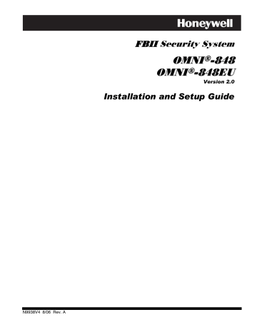 Honeywell OMNI 848 Security System Installation Guide | Manualzz