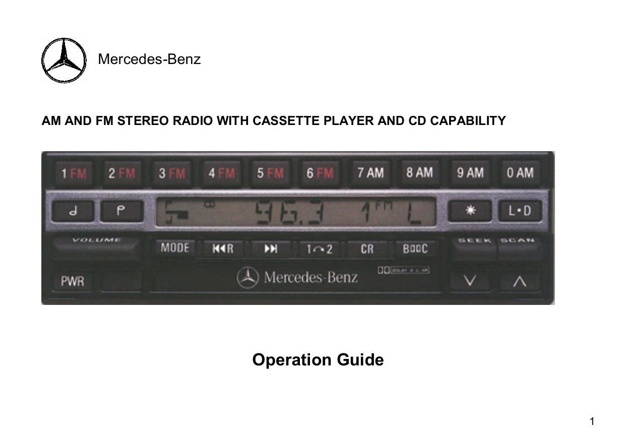 Mercedes-Benz Car receiver Operation Manual | Manualzz