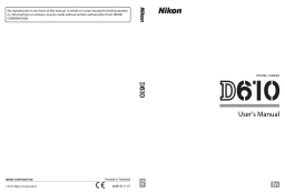Nikon D610 - User manual, User's manual, Reference guide