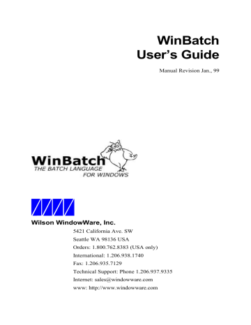 WinBatch User's Guide | Manualzz