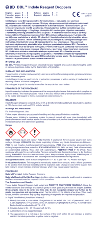 BD Indole Reagent Droppers Instructions | Manualzz