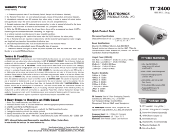Teletronics TT2400 User Guide | Manualzz