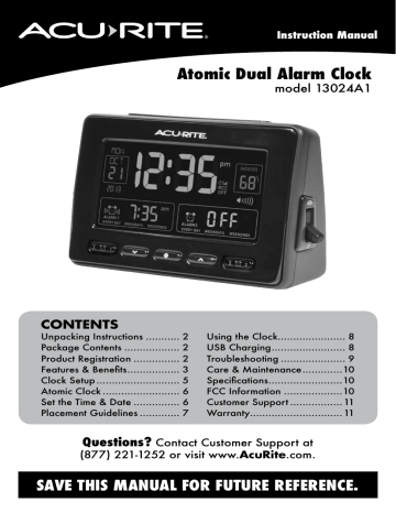 AcuRite Clock User manual | Manualzz