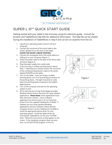 GTCO Cal Comp Super L III Quick Start Guide | Manualzz