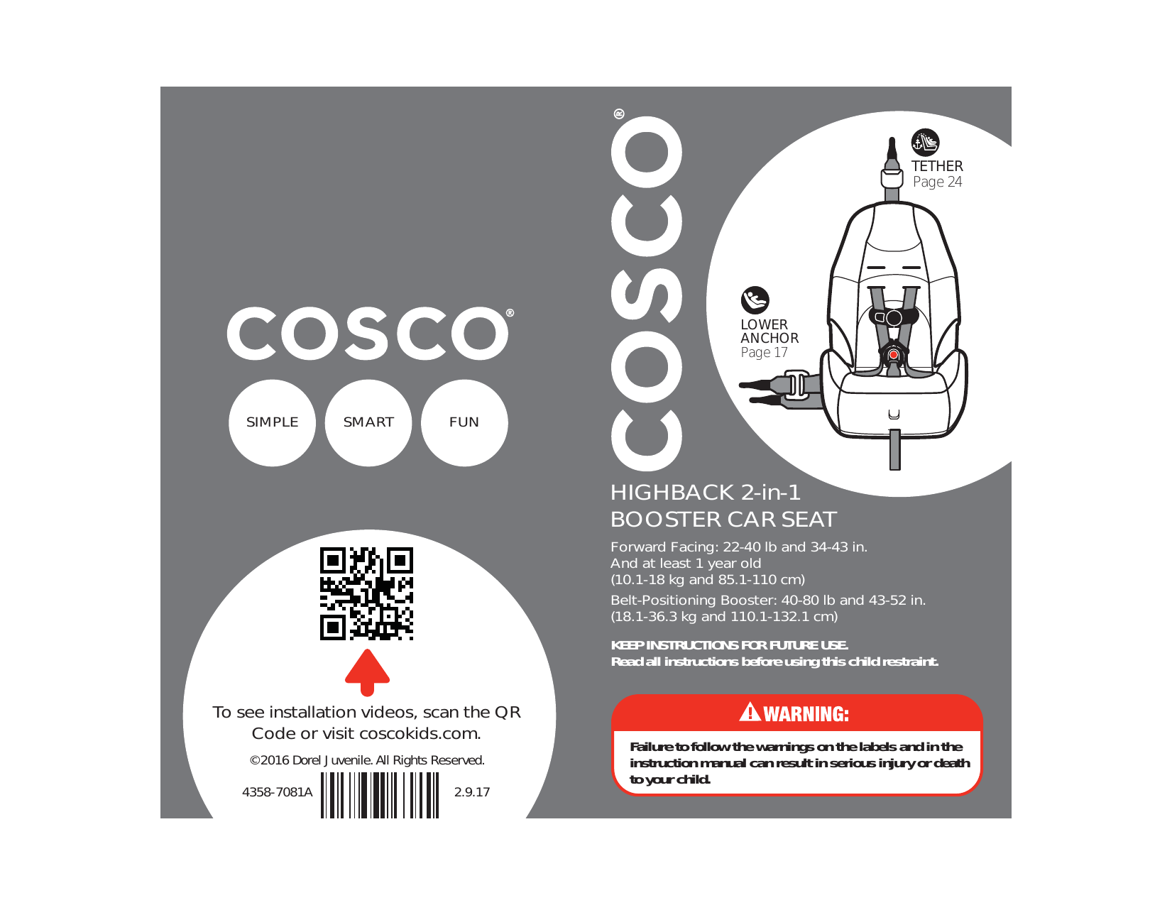 Dorel Juvenile Group COSCO manual | Manualzz