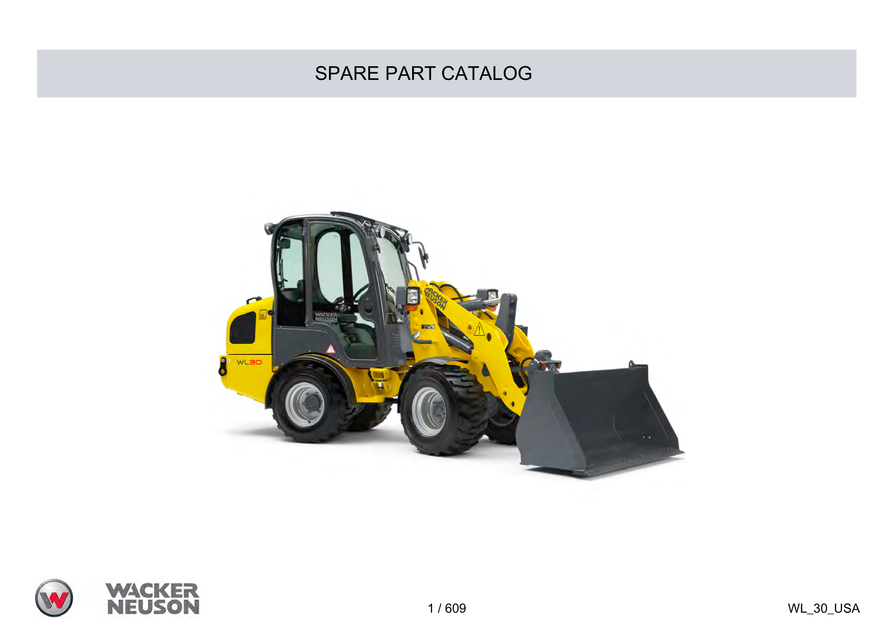WL30 Wacker Neuson WL 30 Wheel Loader Service Repair & Parts Manual CD ...