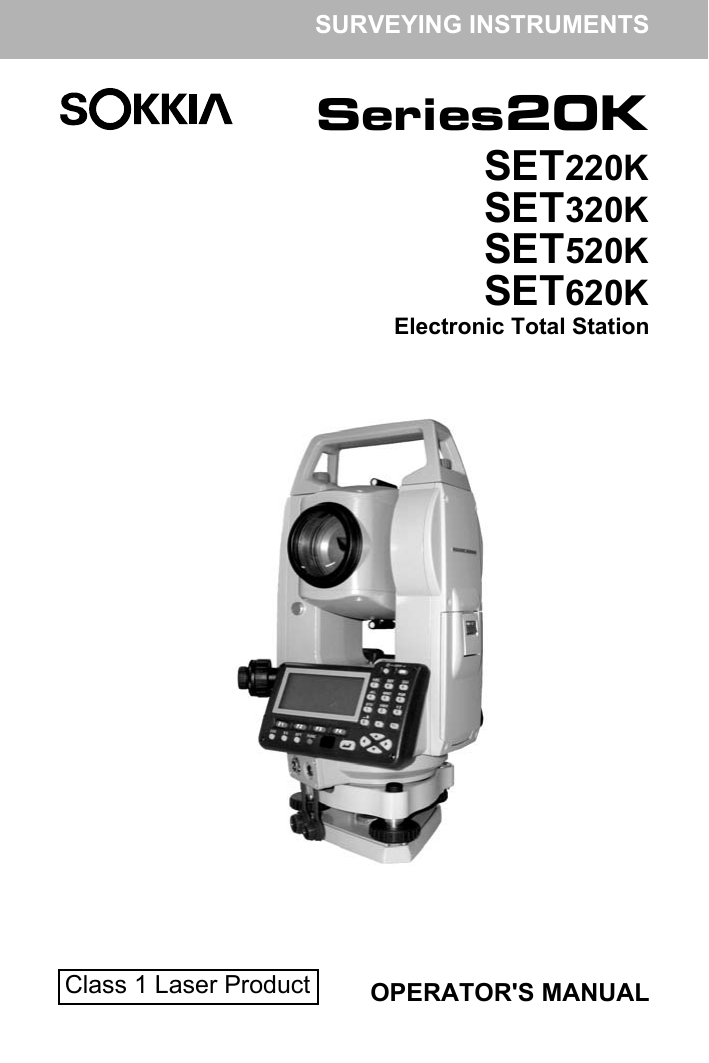 Sokkia SET Total Station User Manual | Manualzz