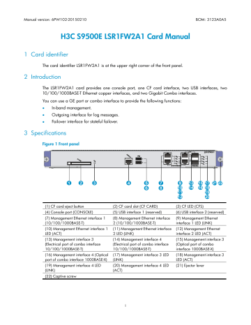 H3C S9500E LSR1FW2A1 Network Card User Manual | Manualzz