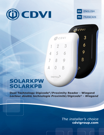 CDVI SOLARKPB Installation manual | Manualzz