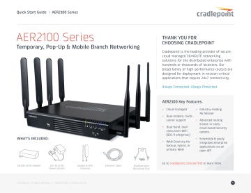 Cradlepoint AER2100 Series Quick Start Guide | Manualzz