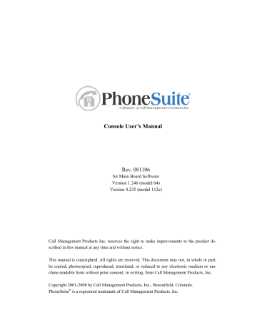 PhoneSuite Console User manual | Manualzz